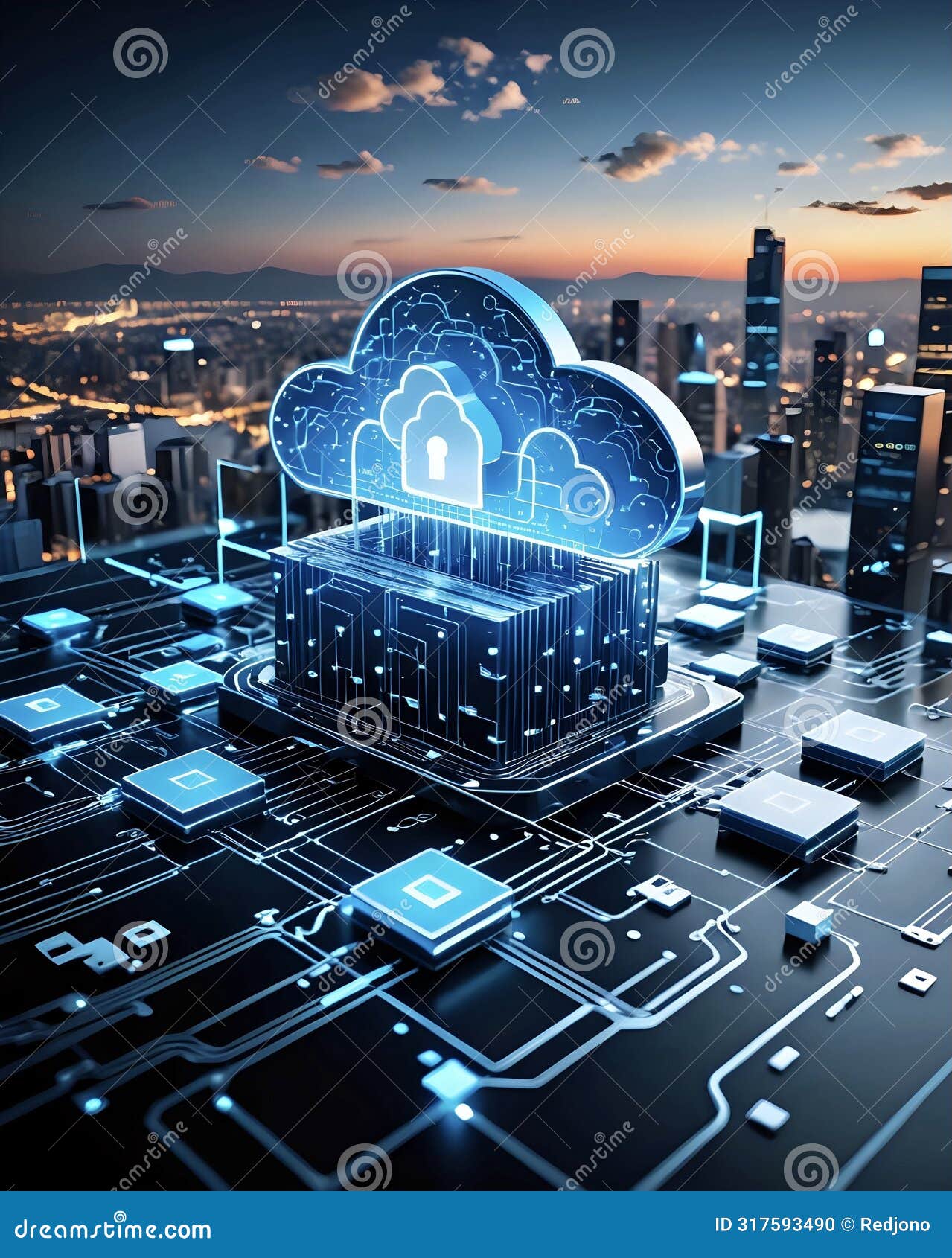 Cloud Computing Concept Graphic Design Stock Illustration ...