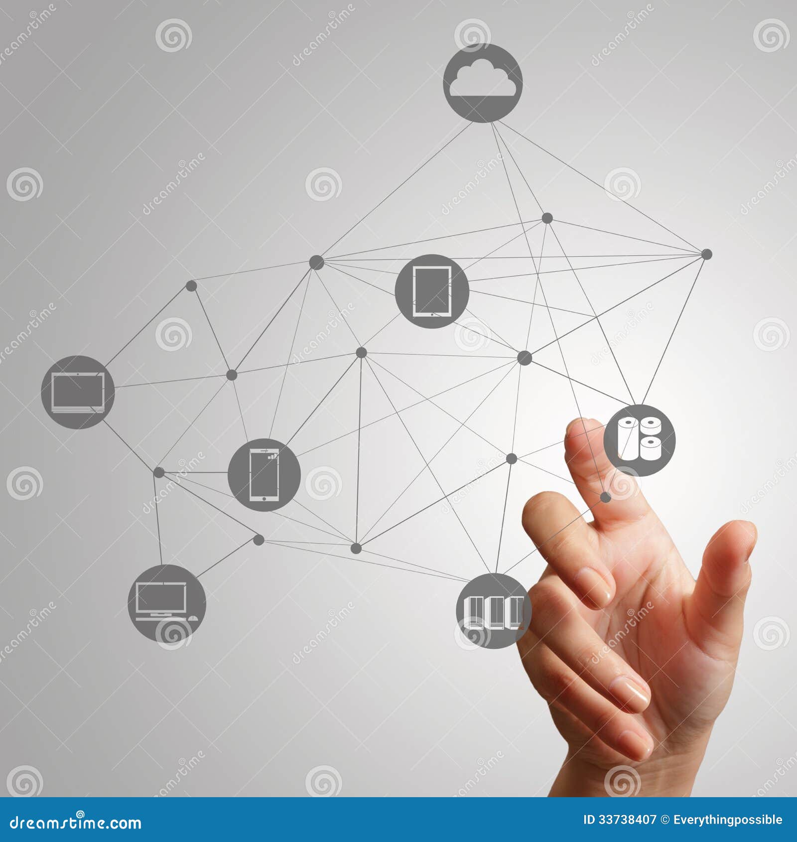 Cloud Computing Diagram on the New Computer Interface Stock Image ...