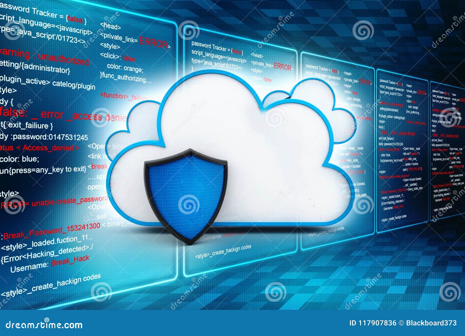 Cloud Computing Concept, Cloud Network. 3d Rendering Stock Photo - Image of gear, protection ...