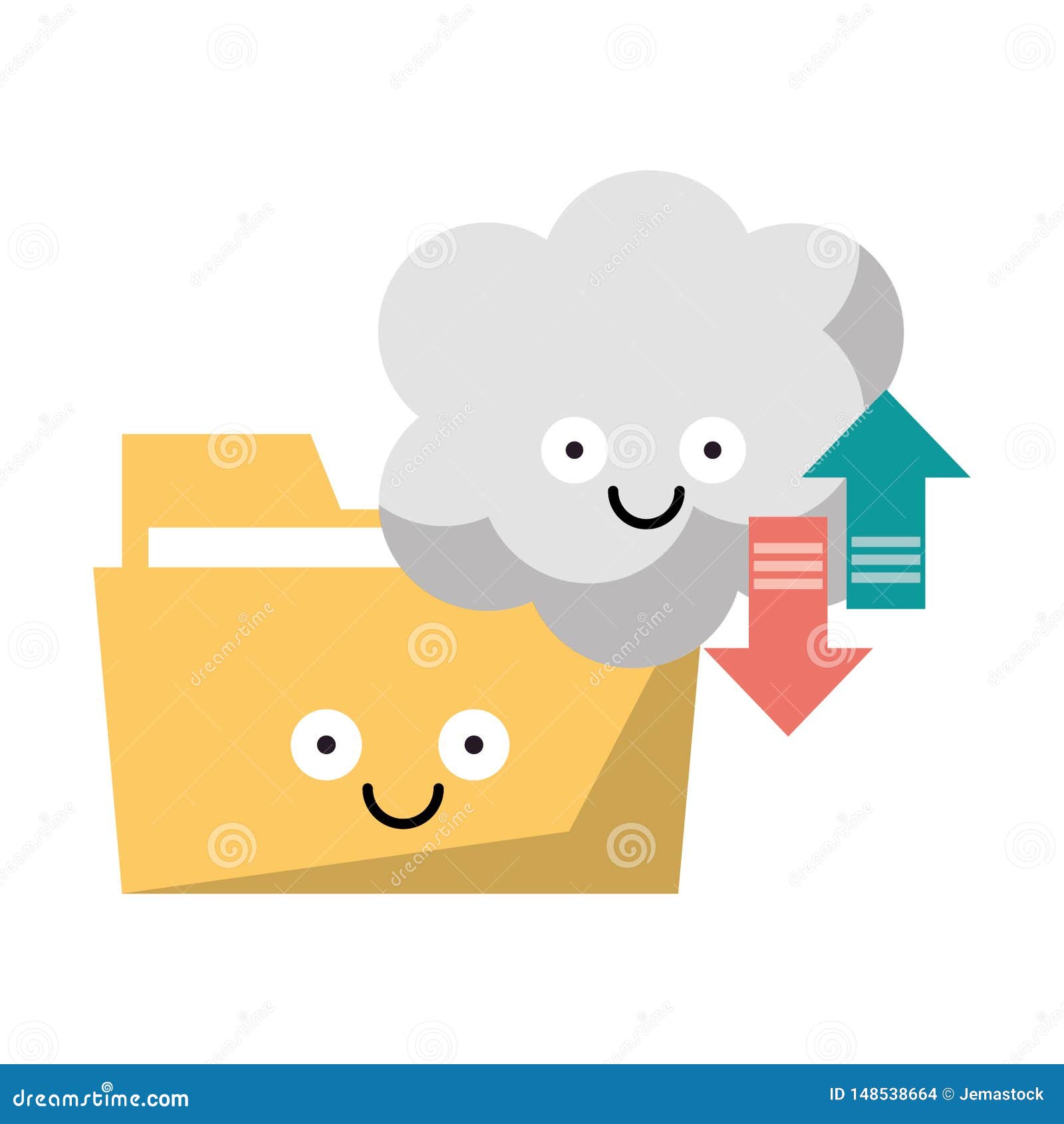 Cloud Computing and Digital Folder Vector Illustration Stock Vector ...