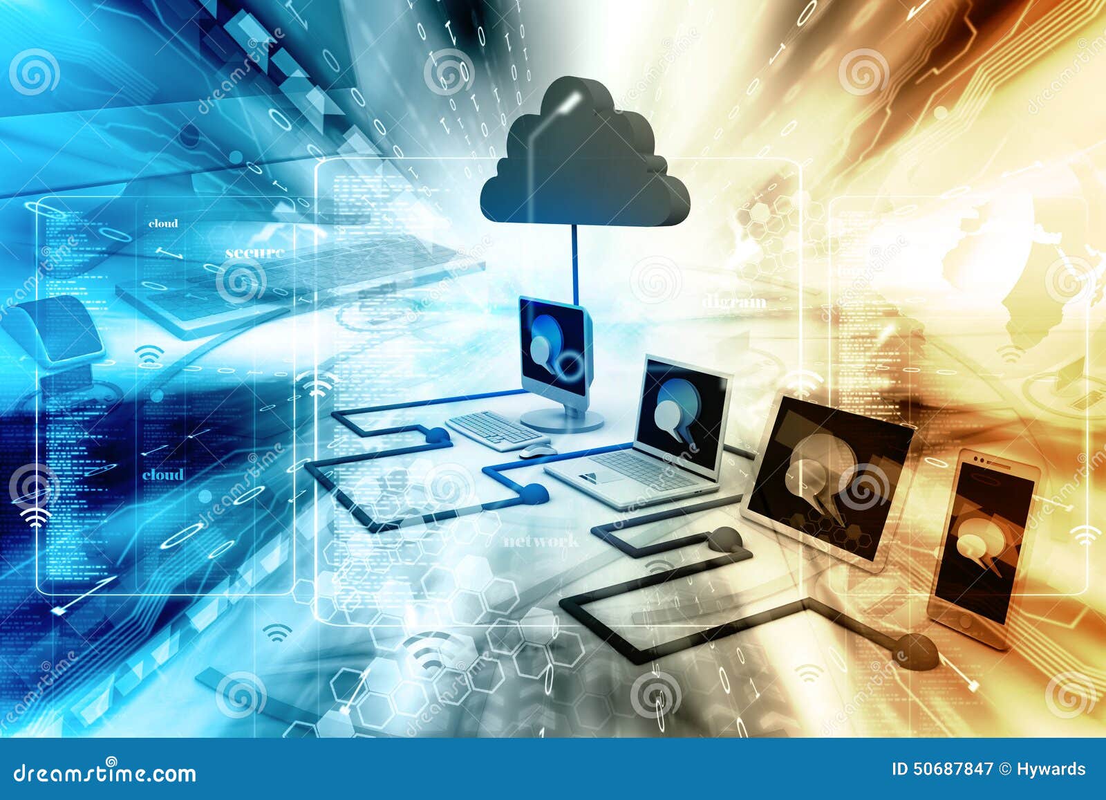 Cloud computing stock illustration. Illustration of connection - 50687847