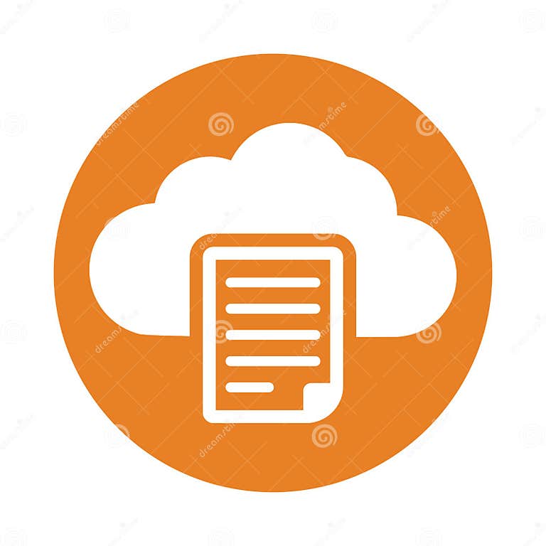 Cloud Computing, Document Text Icon. Orange Version Stock Vector ...