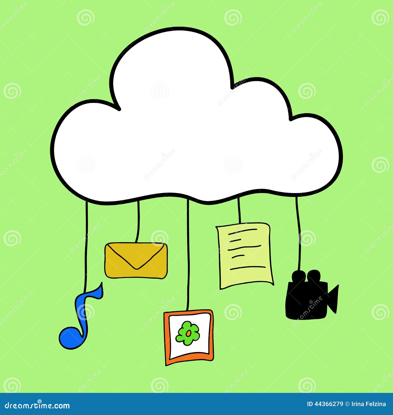 Cloud Computing in Doodle Style Stock Vector - Illustration of icon ...