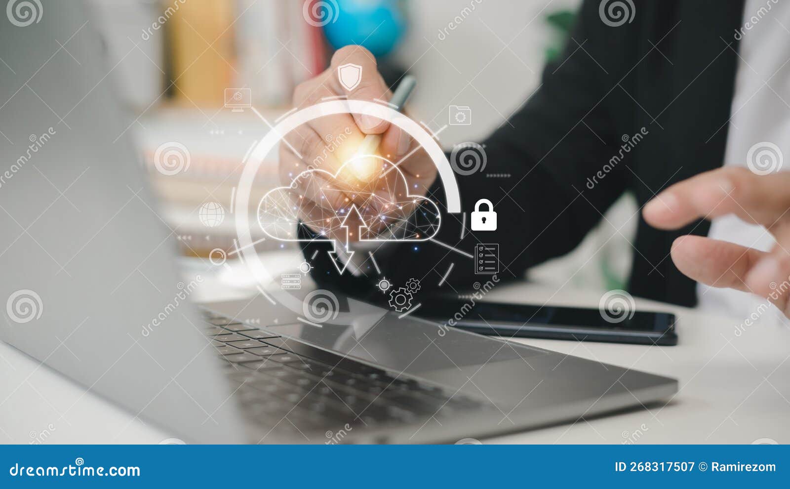 Cloud Computing Downloads and Loading Data Information and Upload it To the System Network ...