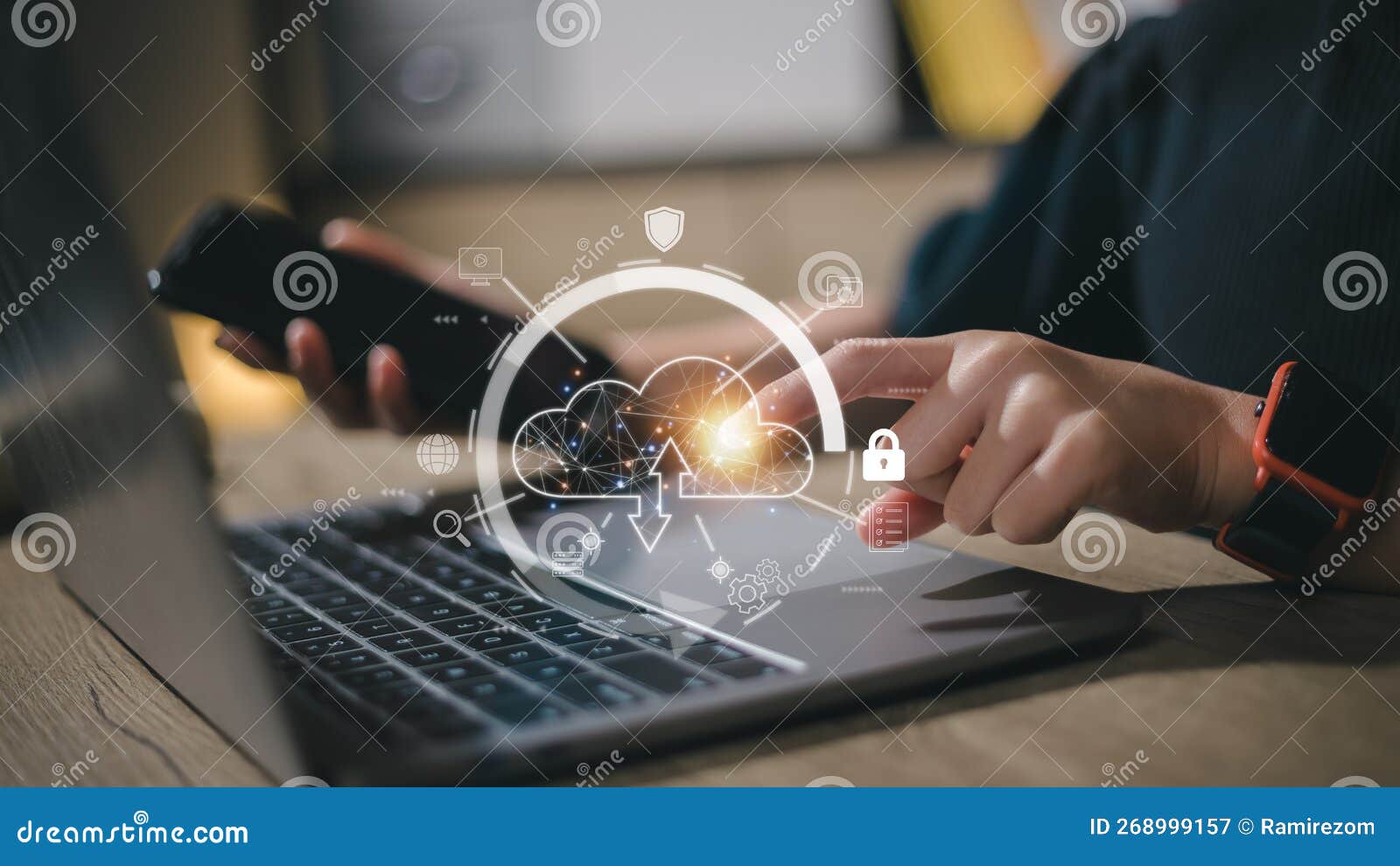 Cloud Computing Downloads and Loading Data Information and Upload it To the System Network ...