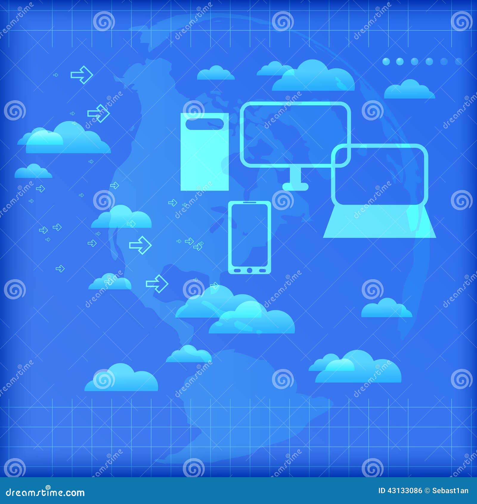 Cloud Computing stock vector. Illustration of green, data - 43133086