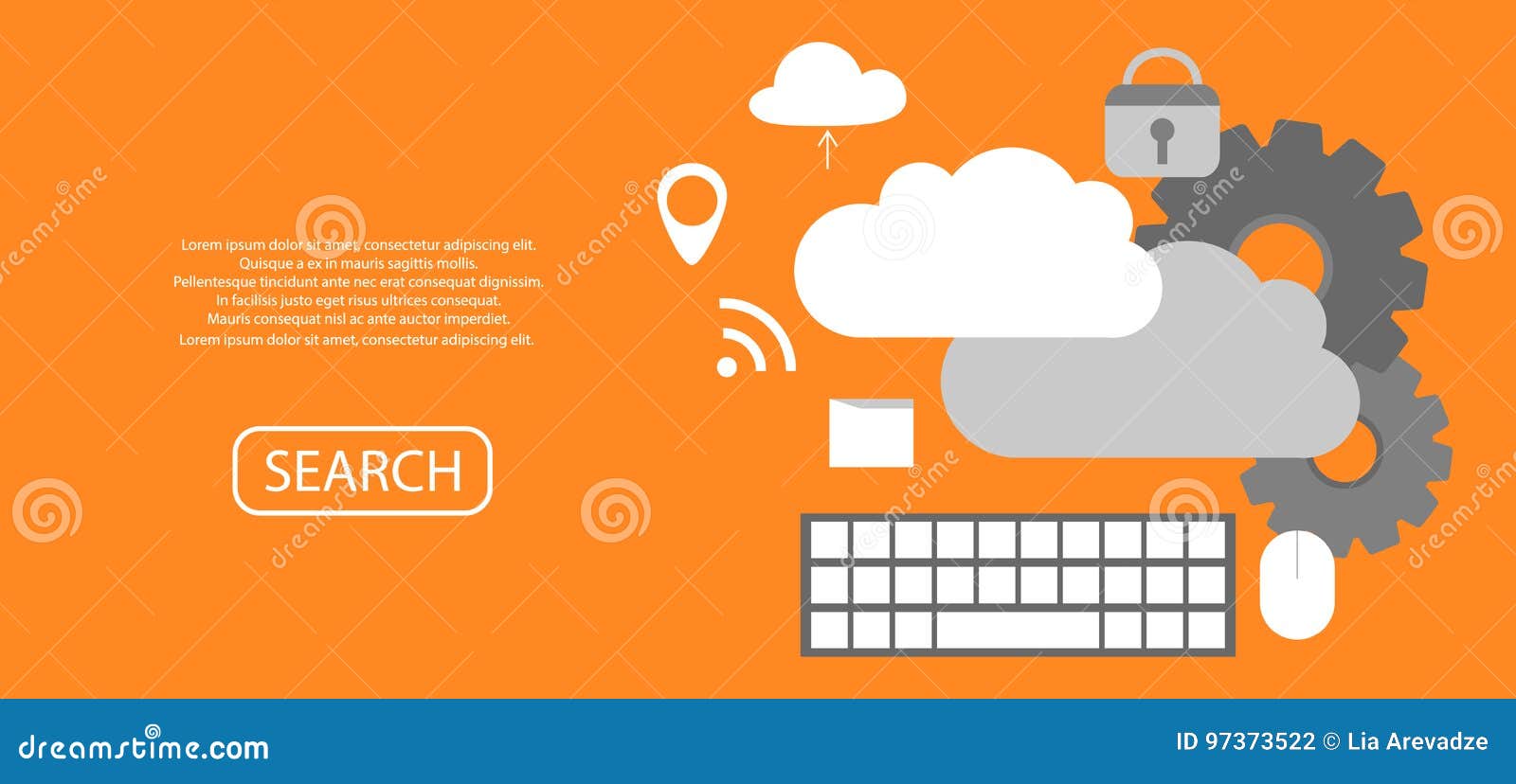 Cloud Computing Elements Concept. Devices Connected To the Cloud with ...