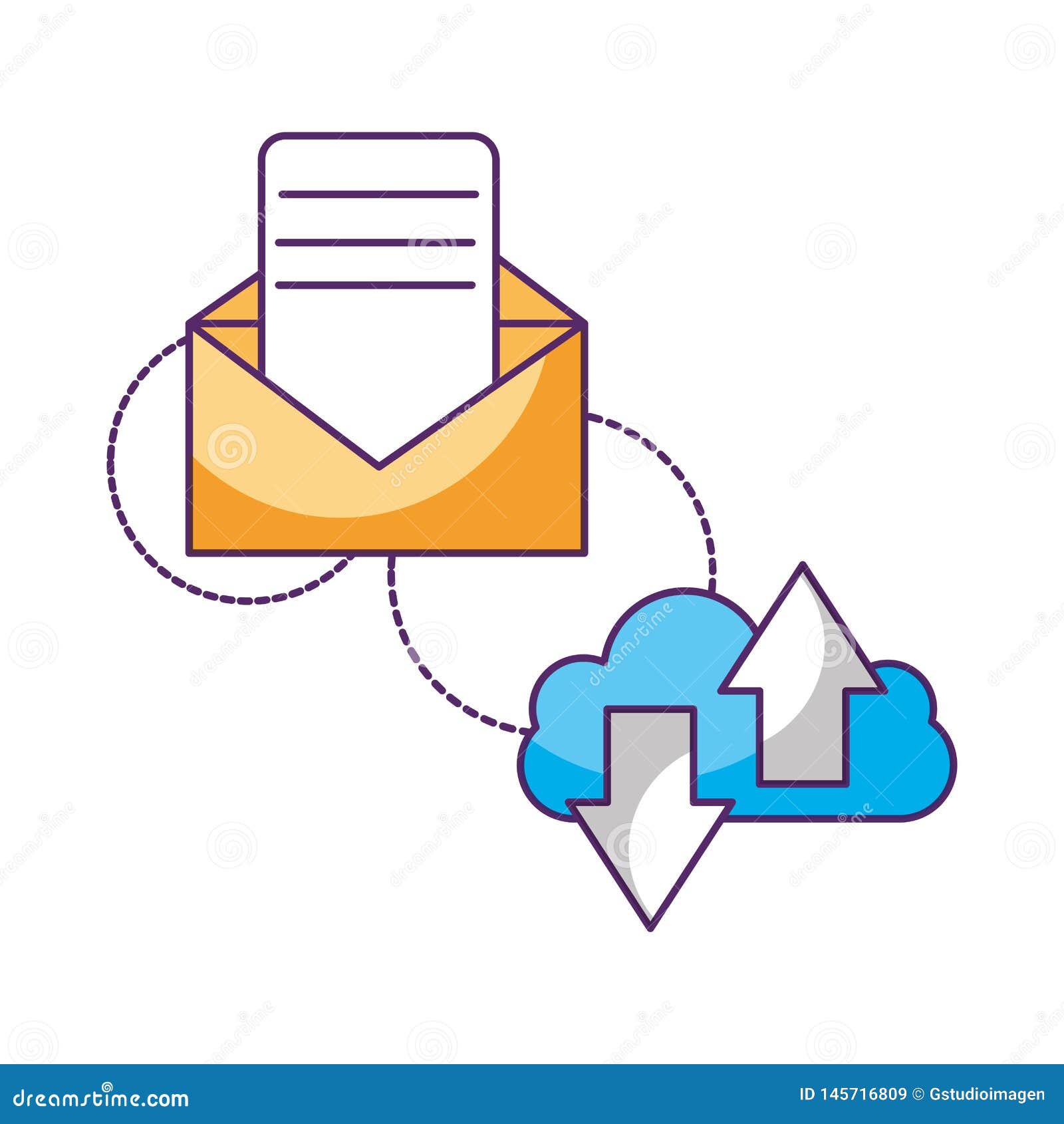 Cloud Computing Email Message Upload Download Data Storage Stock ...