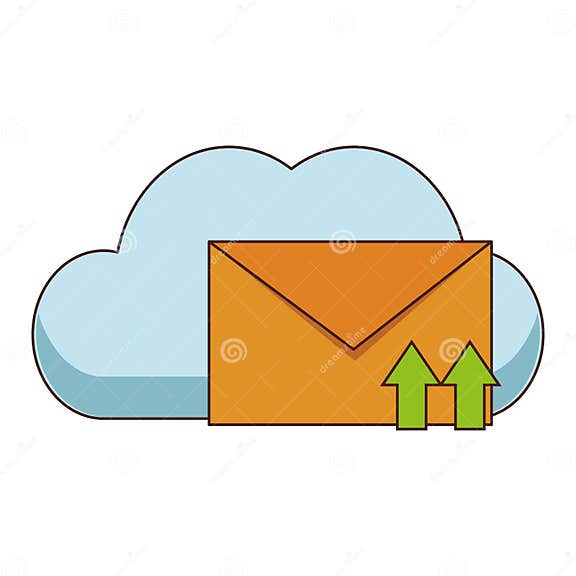 Cloud computing and email stock vector. Illustration of social - 143412712