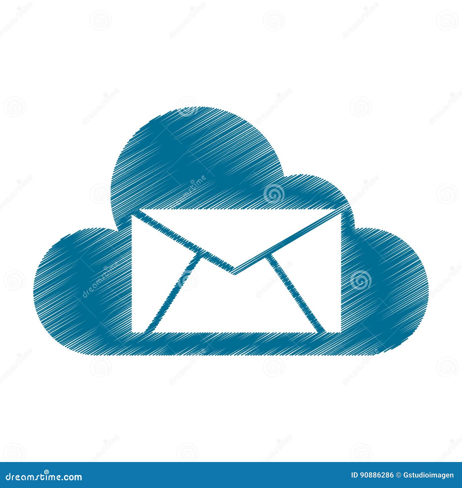 Cloud Computing with Envelope Stock Vector - Illustration of concept ...