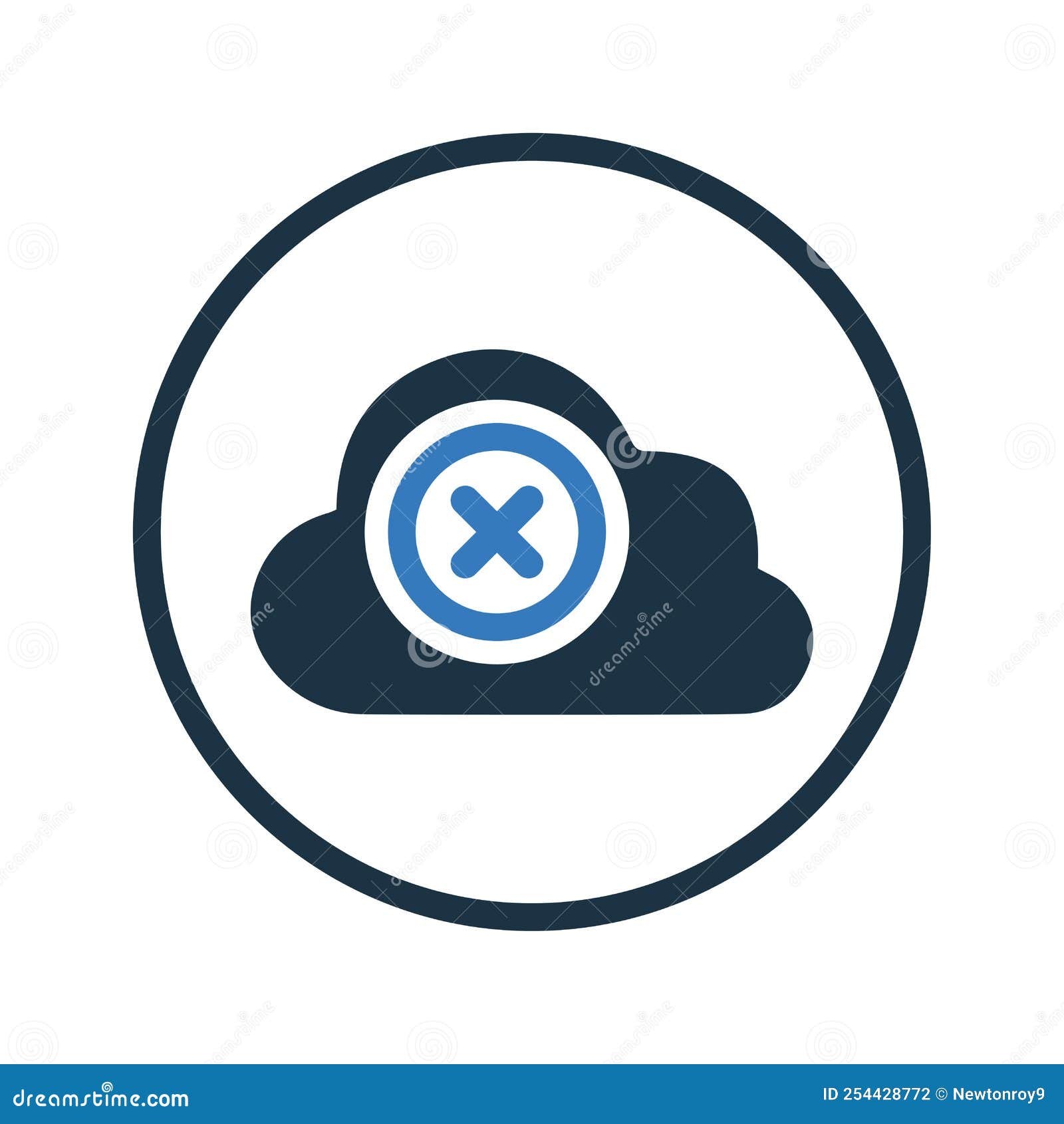 Cloud Computing Error Warning Icon Simple Editable Vector Graphics Stock Vector