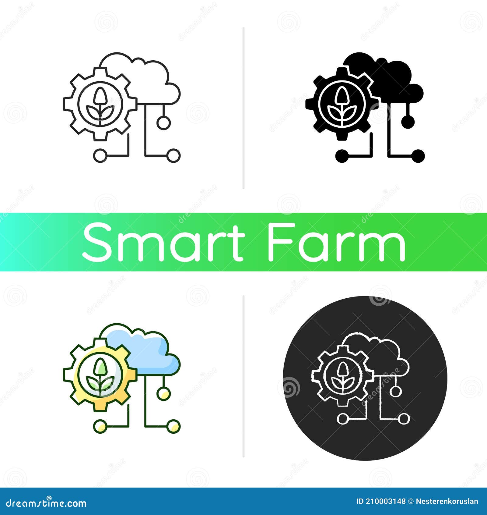 Cloud Computing in Farming Icon Stock Vector - Illustration of collect ...