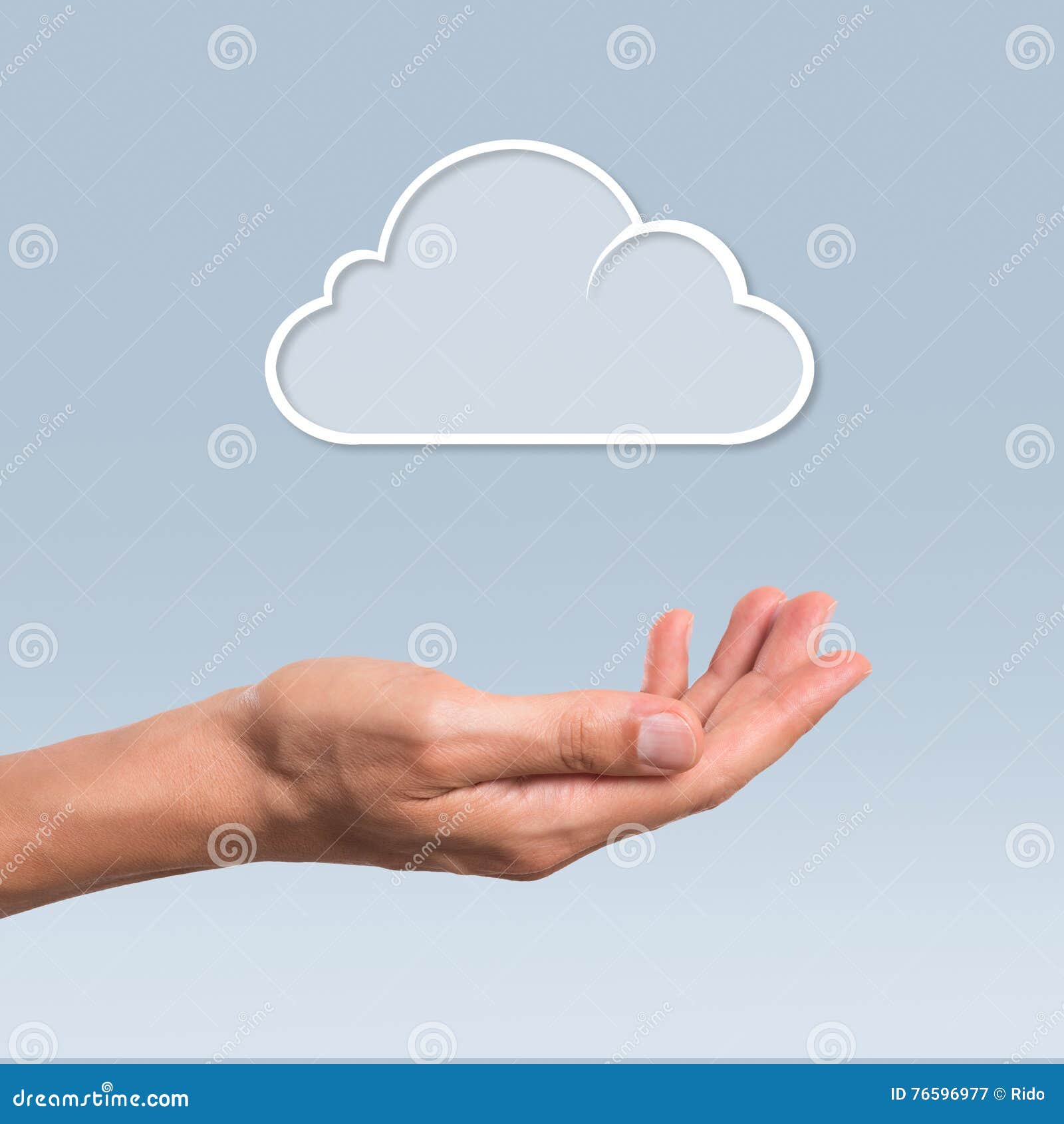 Cloud computing stock image. Image of grey, hand, technology - 76596977