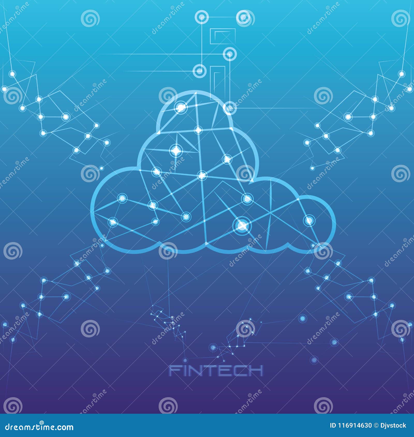 Cloud Computing Financial Technology Icon Stock Vector - Illustration ...