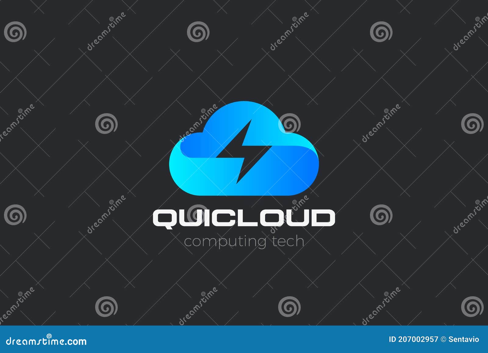 Cloud Computing Flash Fast Speed Logo Design Vector Template Stock ...