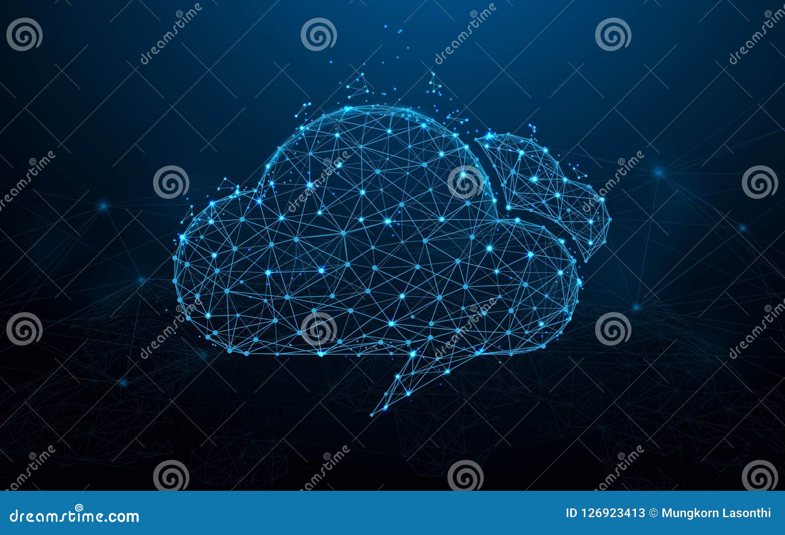 Cloud Computing Form Lines Triangles And Particle Style Design Stock Vector Illustration Of