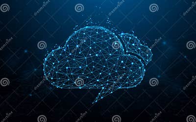 Cloud Computing Form Lines, Triangles and Particle Style Design Stock Vector - Illustration of ...
