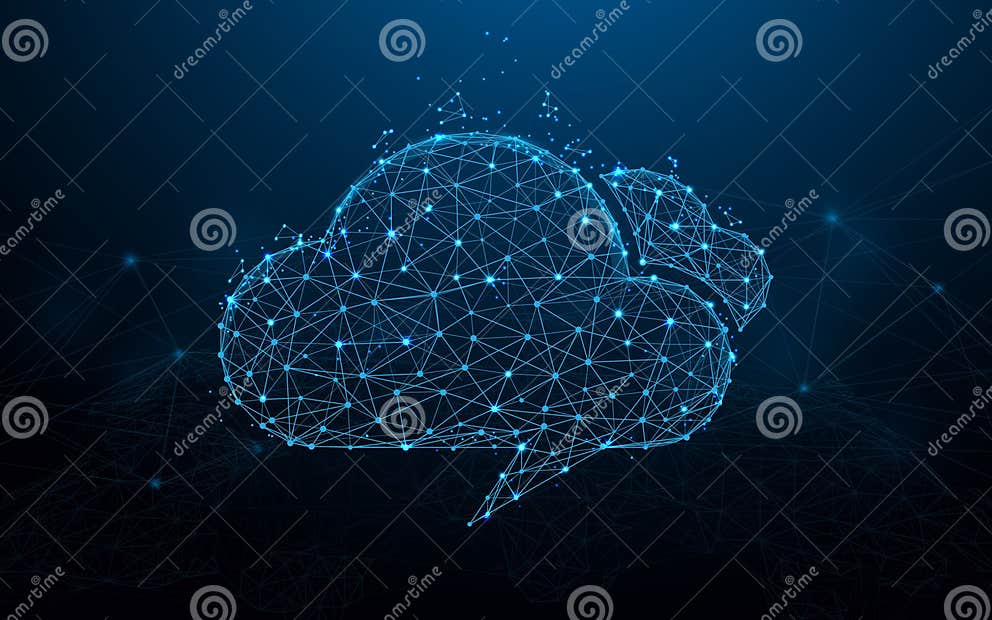 Cloud Computing Form Lines, Triangles and Particle Style Design Stock Vector - Illustration of ...