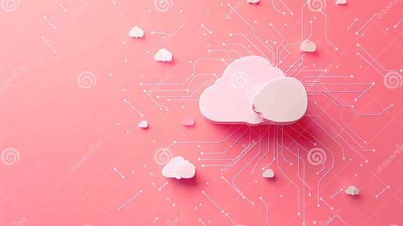 Cloud Computing the Future of Data Storage and Access a Pink Background ...
