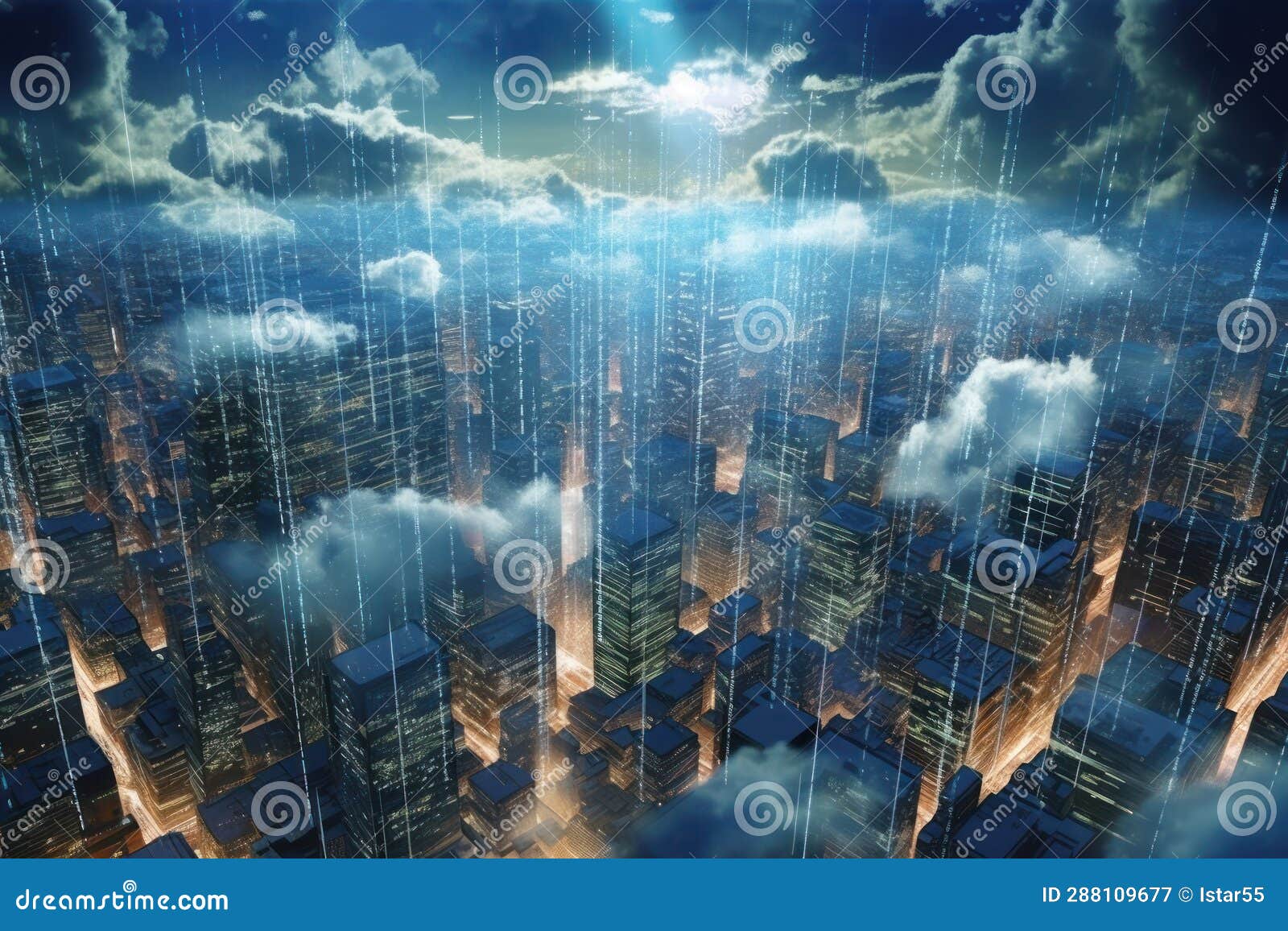 Web of Cloud and Networking - AI Generated Illustration Stock Image ...
