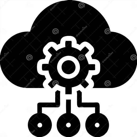 Cloud Computing Gear Connection Network Vector Graphic for Technology ...