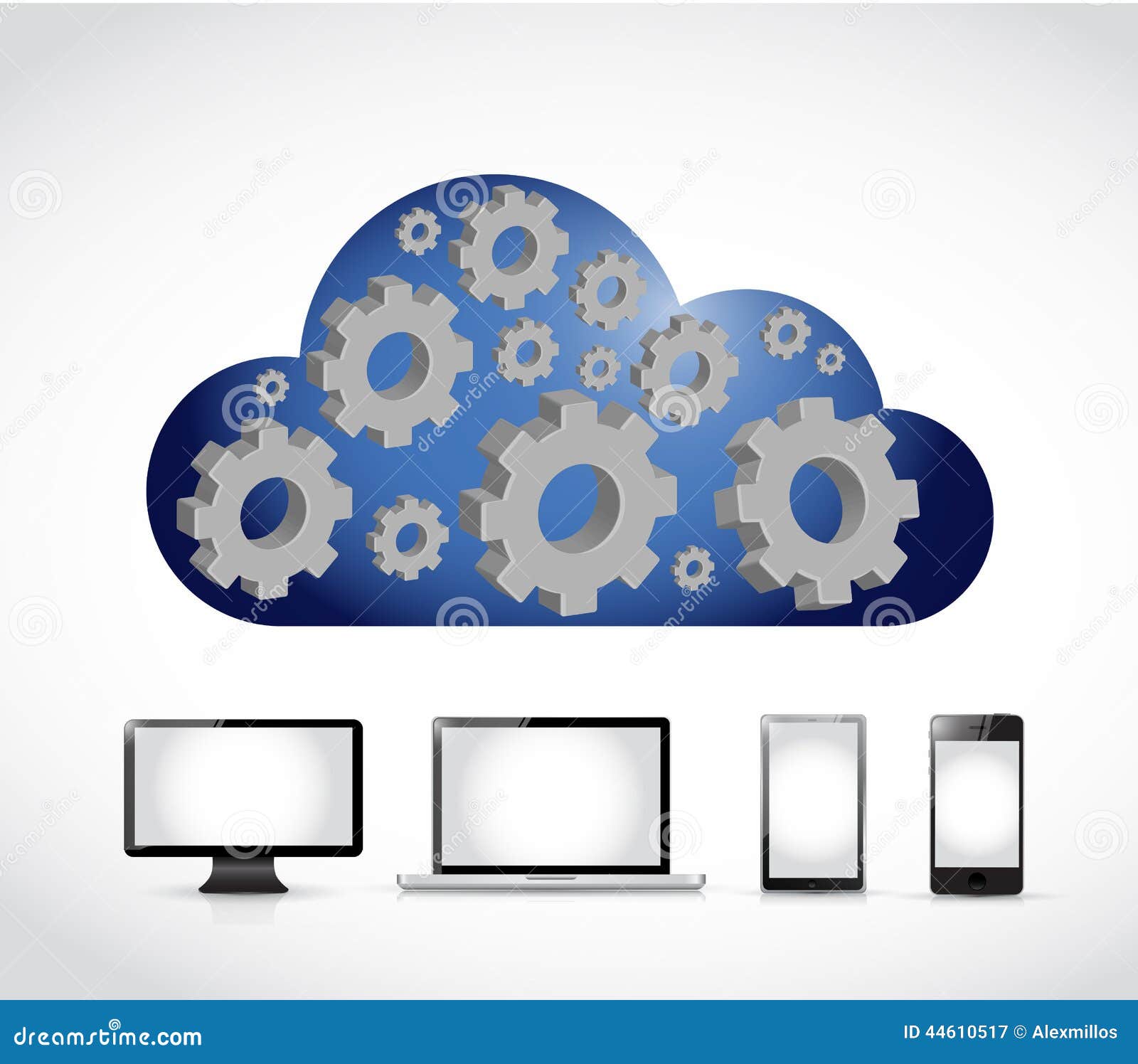 Cloud Computing Gear Industrial Diagram Technology Stock Illustration - Illustration of internet ...