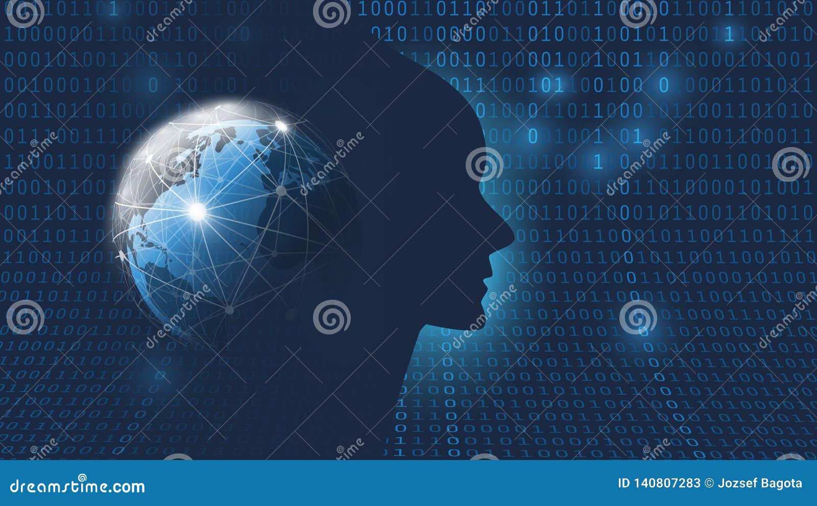 Dark Blue Futuristic Machine Learning, Artificial Intelligence Concept ...