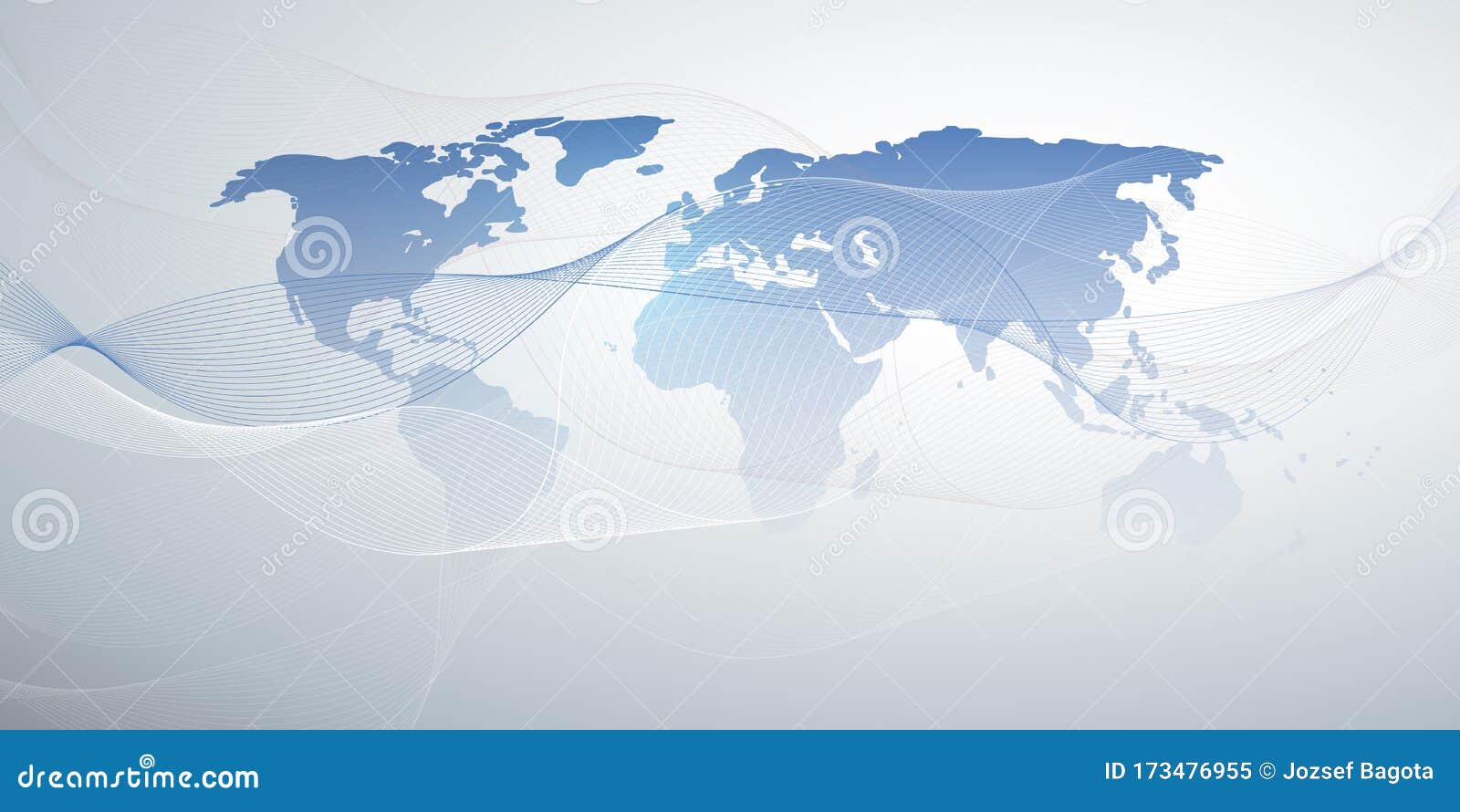 Cloud Computing and Global Networks Concept Design with World Map and ...