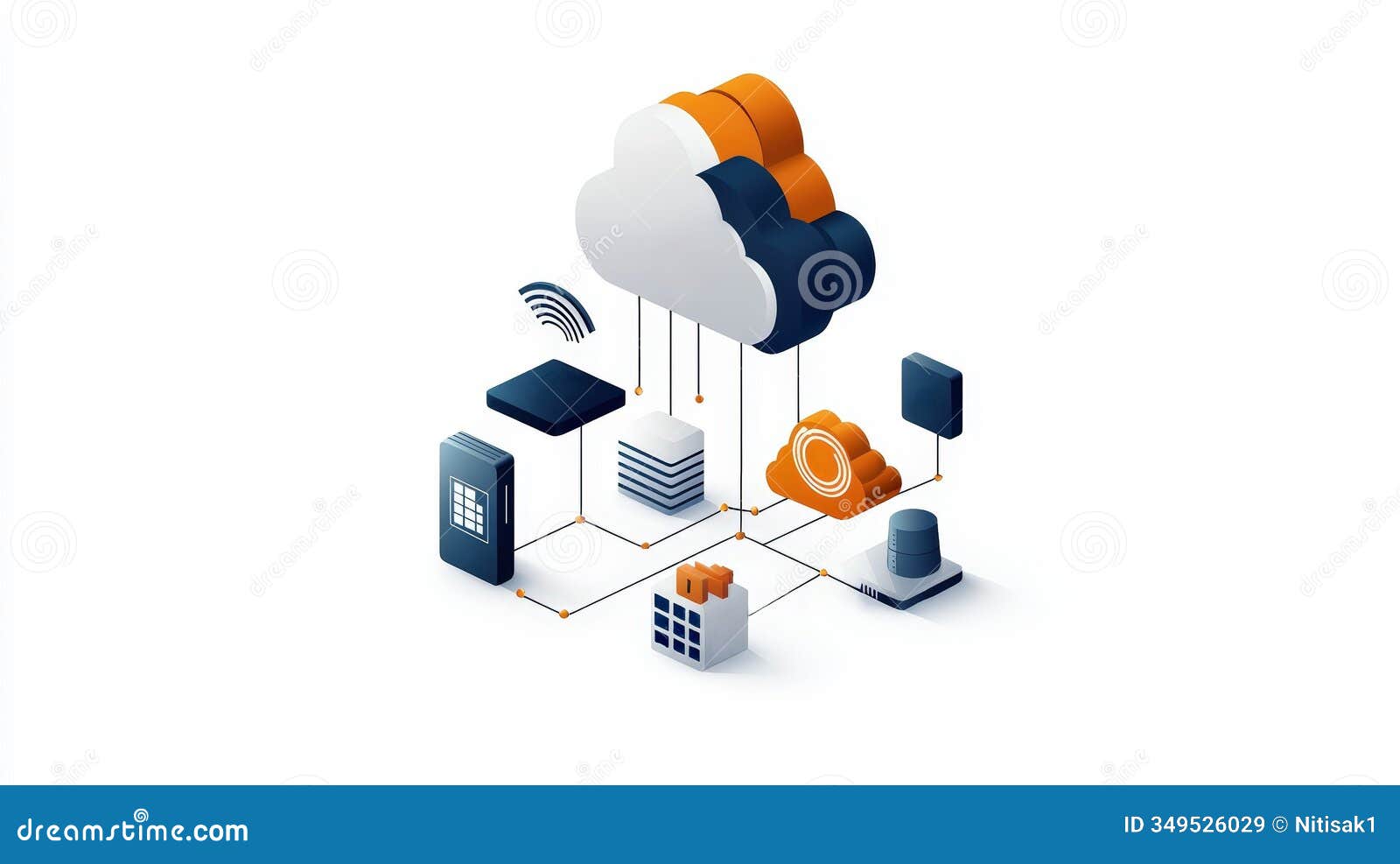 Cloud Computing Graphic with Icons and Shapes Stock Illustration ...