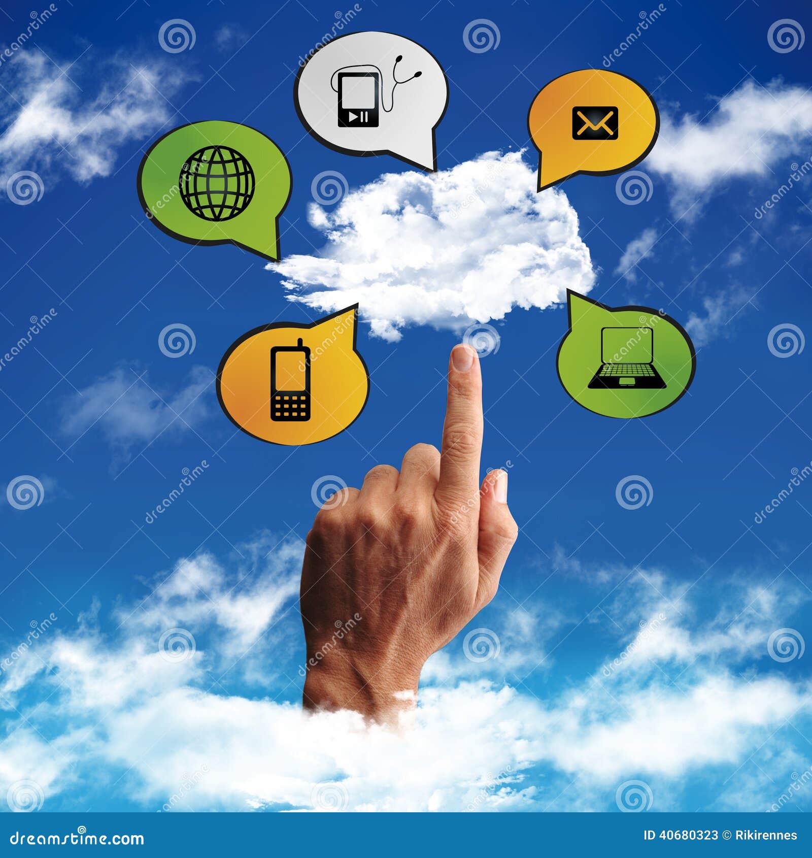 Cloud computing stock image. Image of connected, connections - 40680323