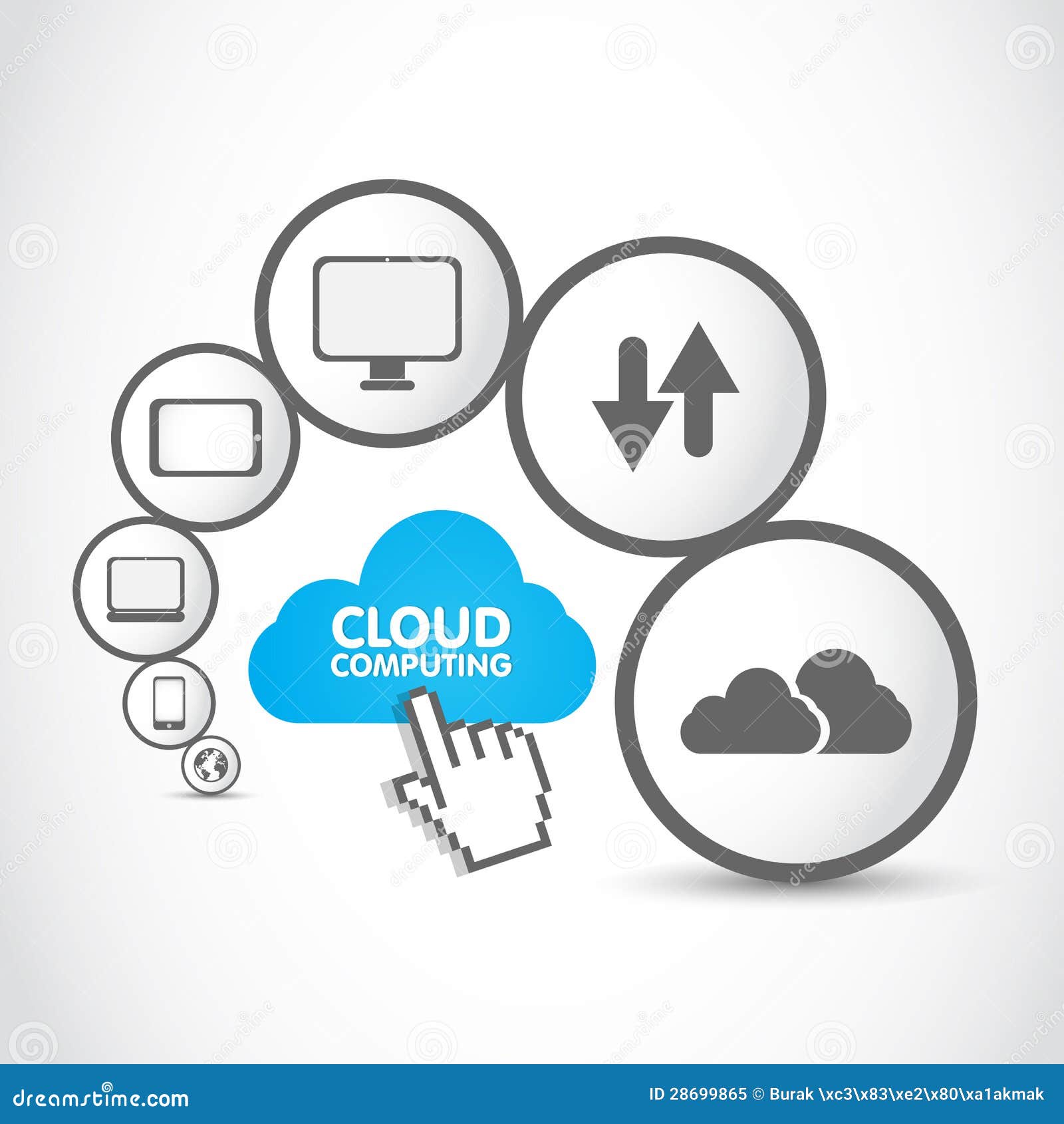 Cloud computing group stock vector. Illustration of computer - 28699865