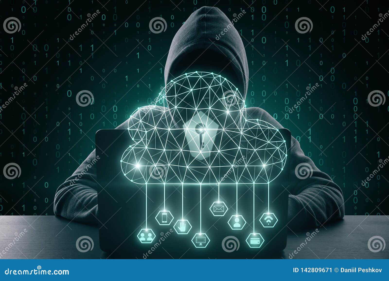 Cloud Computing And Hacking Concept Stock Image Image Of Double