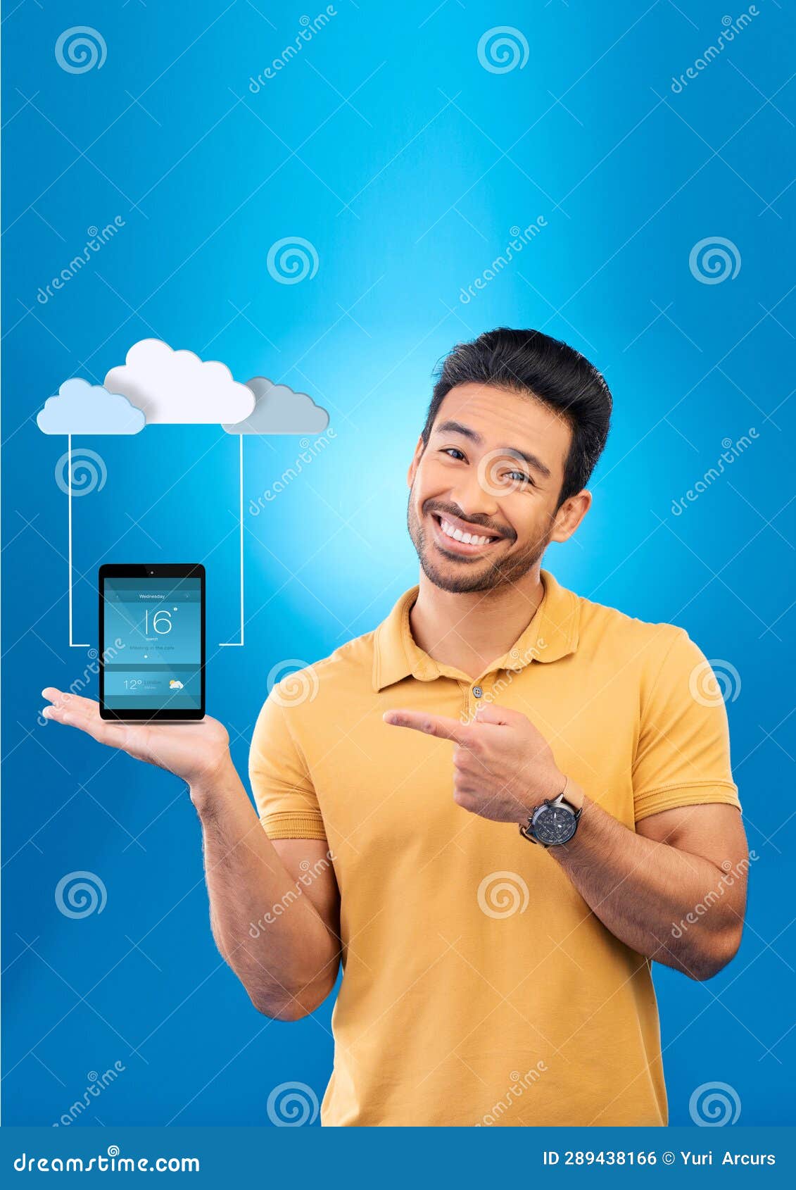 Cloud Computing, Happy Man and Phone for Networking, Computer System ...