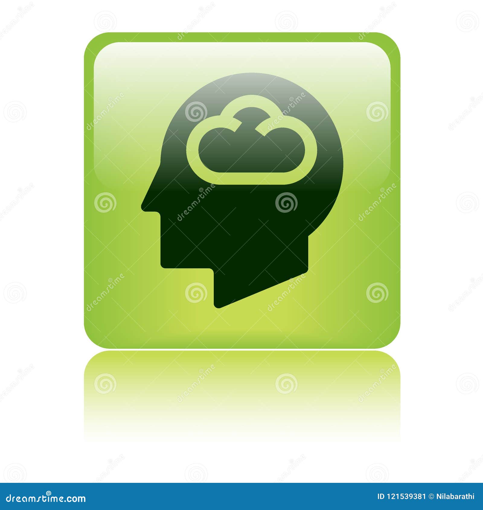 Cloud computing head icon stock vector. Illustration of connection ...