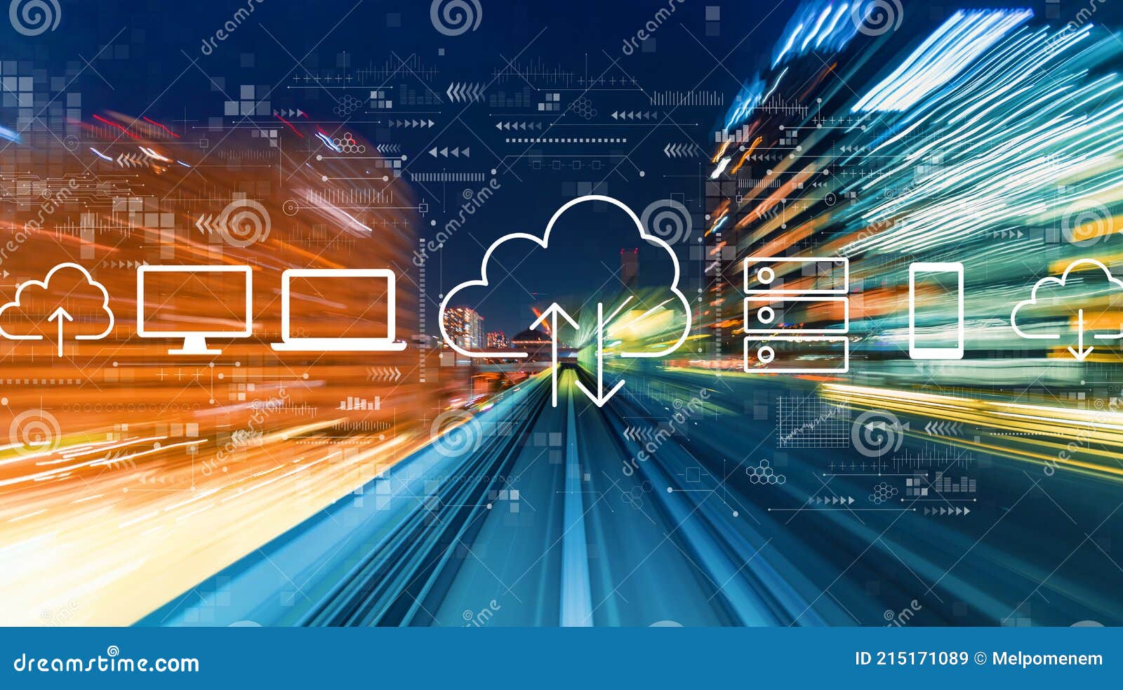 Cloud Computing with High Speed Motion Blur Stock Image - Image of ...