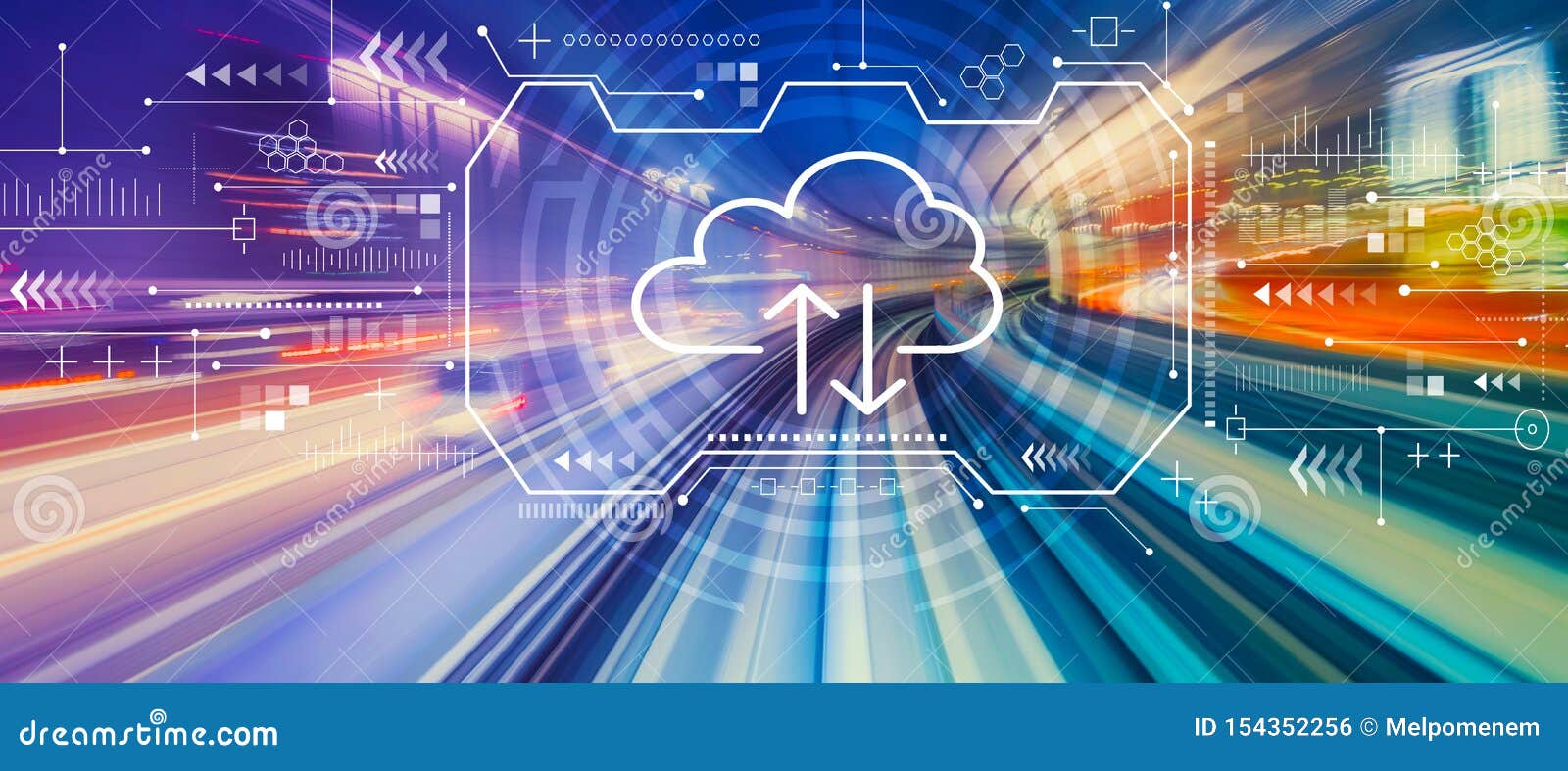 Cloud Computing with High Speed Motion Blur Stock Photo - Image of ...