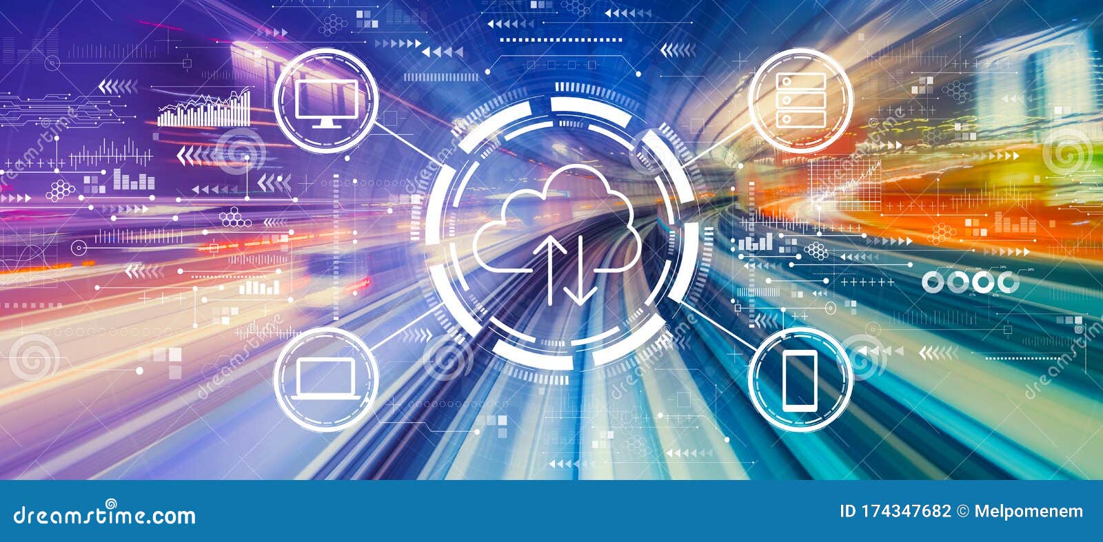 Cloud Computing with High Speed Motion Blur Stock Photo - Image of ...