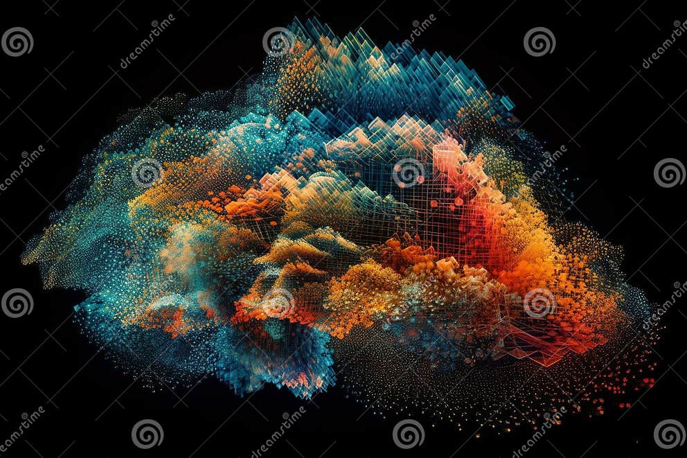 Cloud Computing A High Tech Solution For Data Visualizatio Stock Illustration Illustration Of