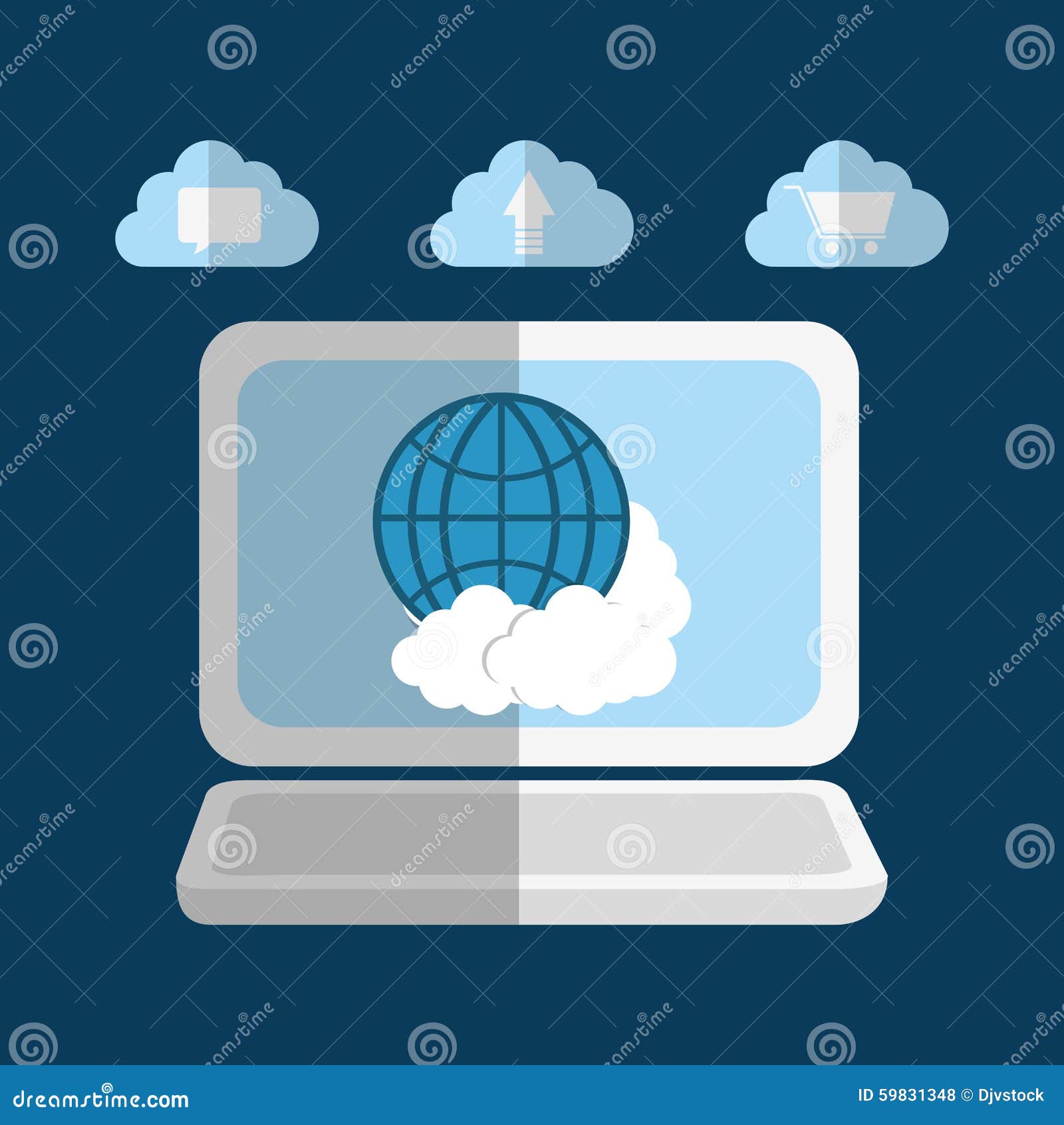 Cloud Computing and Hosting Design. Stock Vector - Illustration of ...