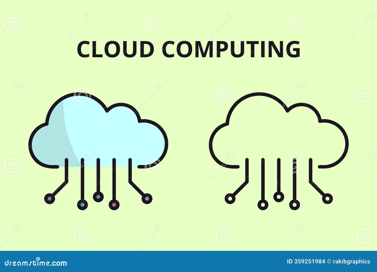 Cloud Computing Icon: Cloud Storage and Computing Stock Illustration ...