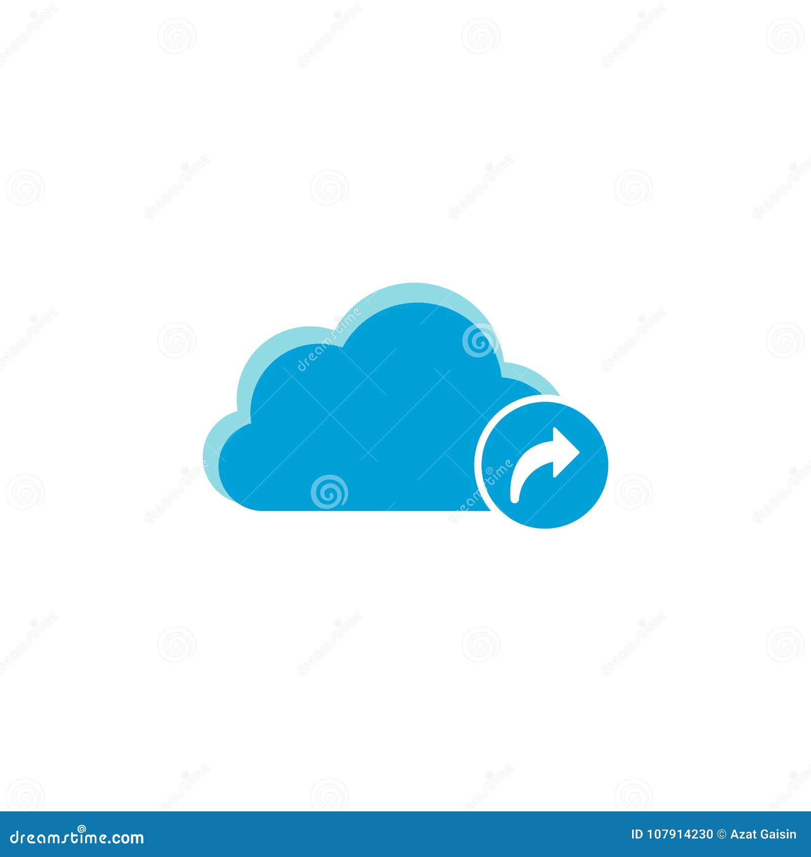 Cloud Computing Icon, Arrow Forward Icon Stock Vector - Illustration of ...