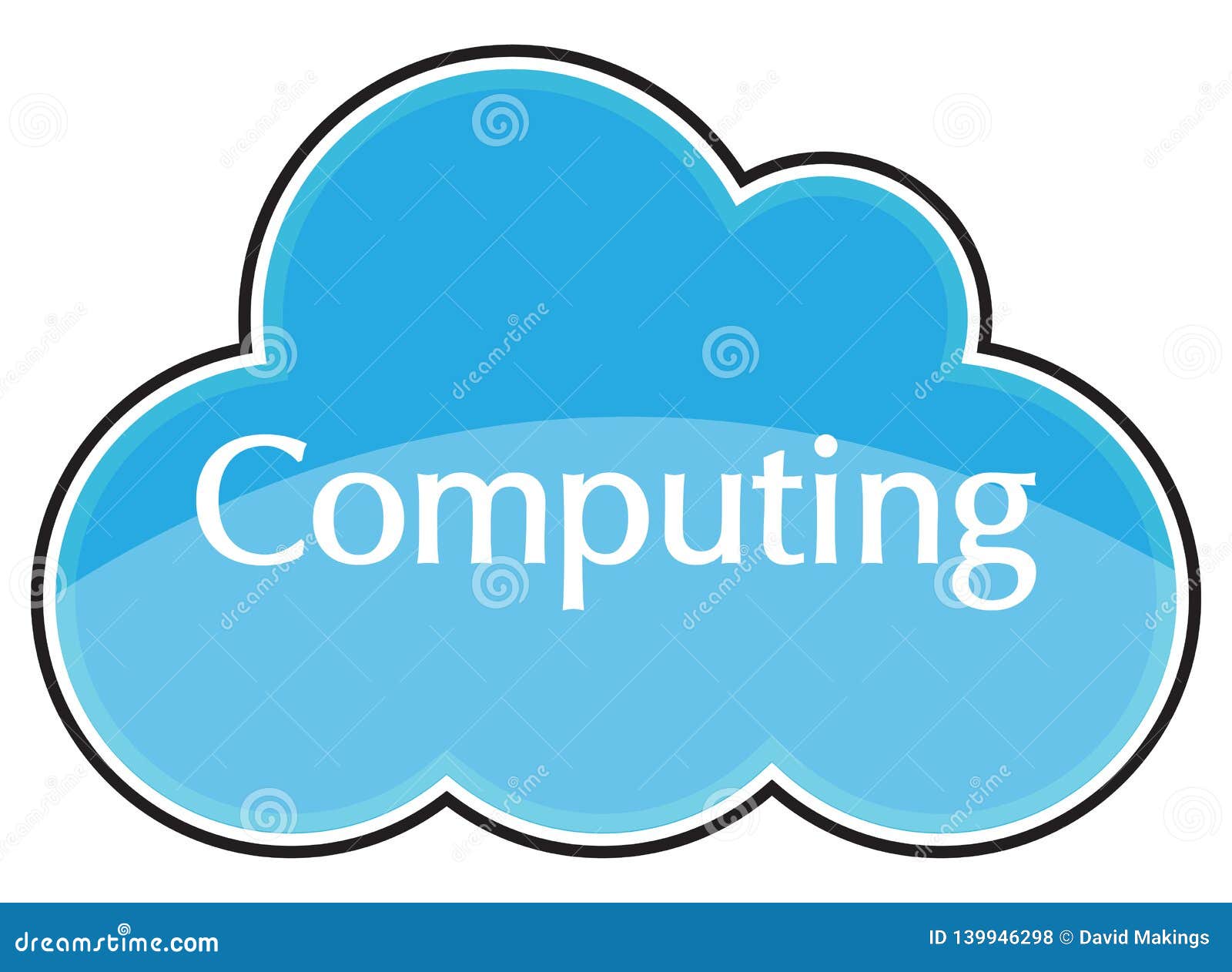 Cloud Computing Icon Blue stock illustration. Illustration of solution ...