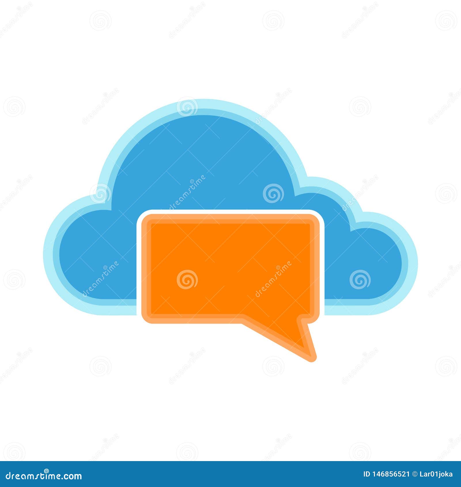 Cloud Computing Icon with a Bubble Chat Symbol Stock Vector ...