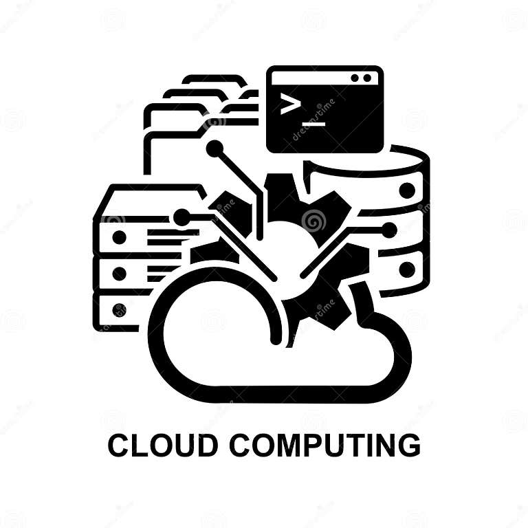 Cloud Computing Icon. Computer System Service on Cloud Server Isolated ...