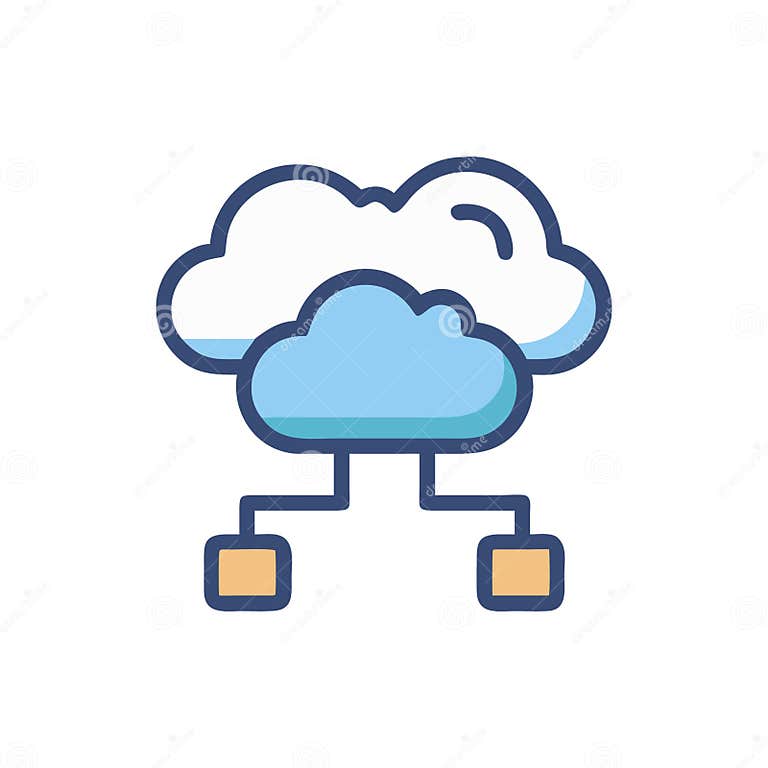 Cloud Computing Icon for Digital Solutions Stock Illustration ...