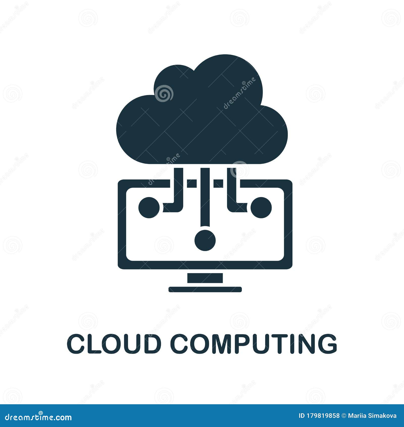 Cloud Computing Icon From Digitalization Collection. Simple Line Cloud ...