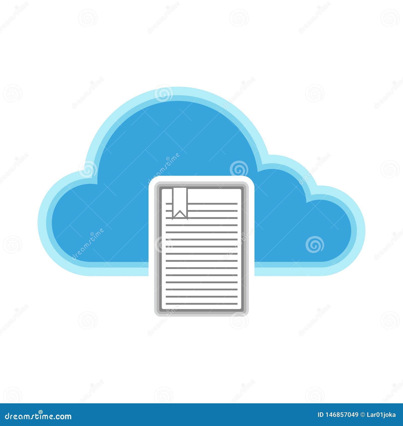 Cloud Computing Icon with a Document Symbol Stock Vector - Illustration ...
