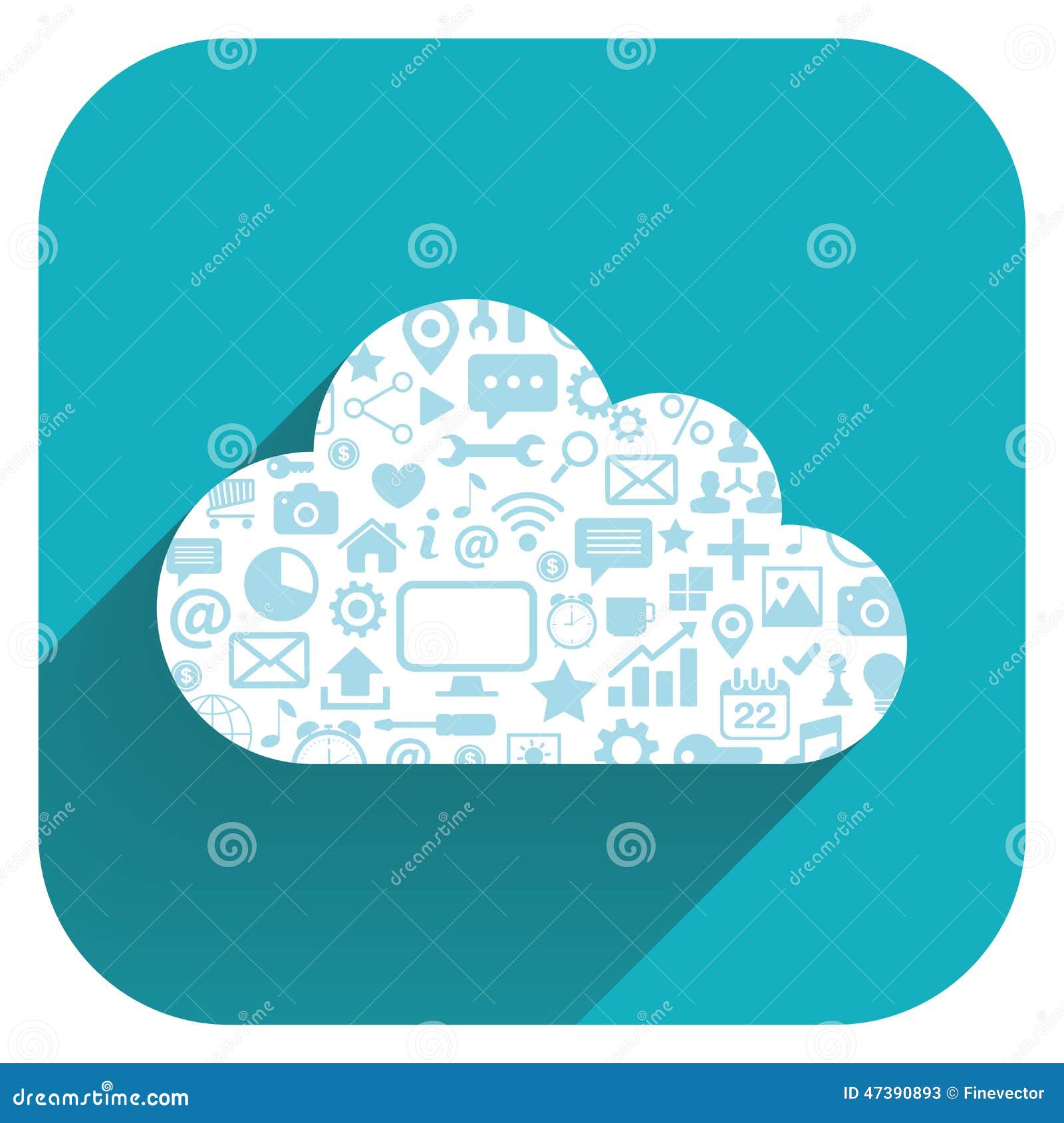 Cloud Computing Icon. Flat Vector Illustration. Stock Vector ...