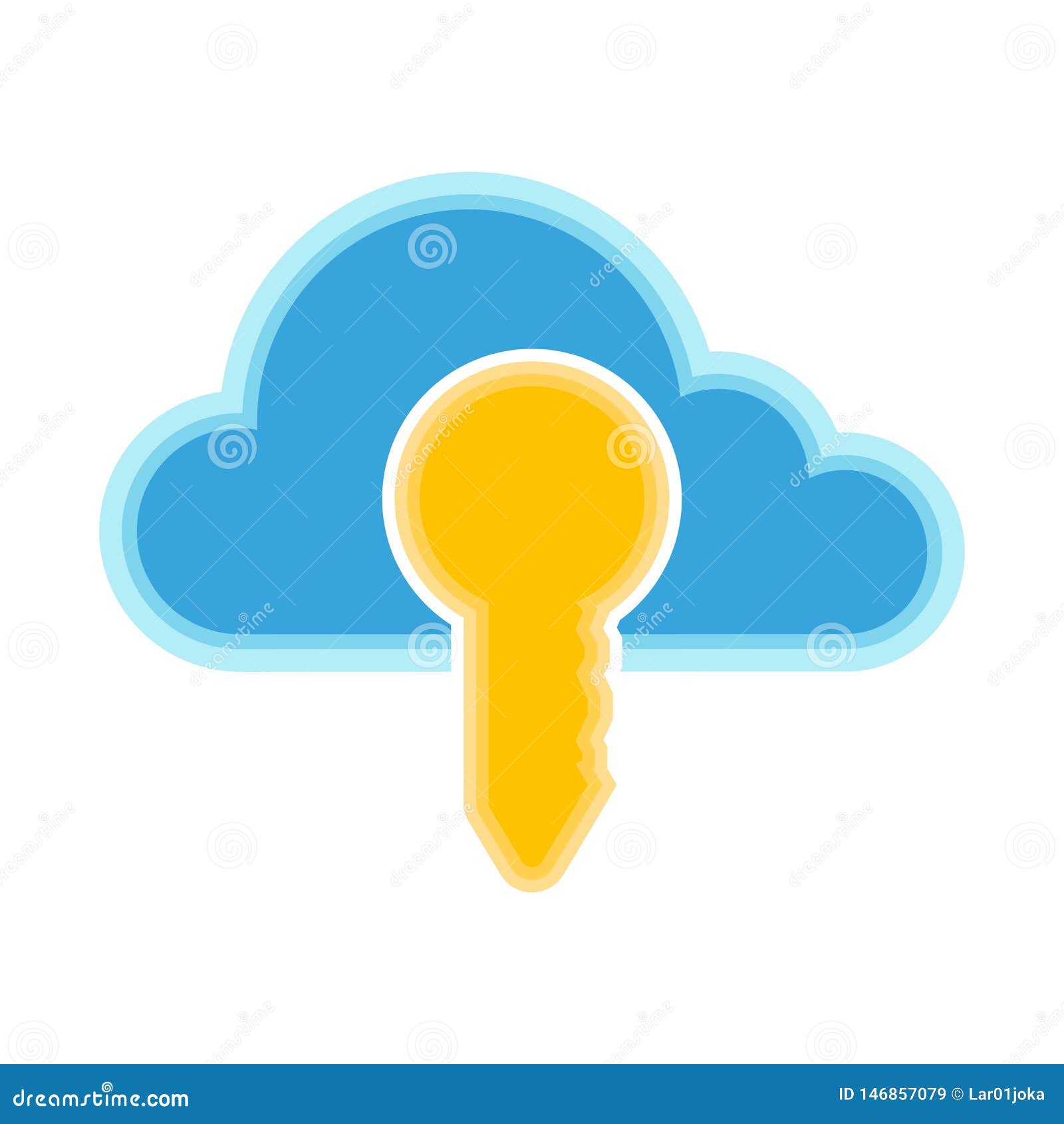 Cloud Computing Icon with a Key Symbol Stock Vector - Illustration of ...