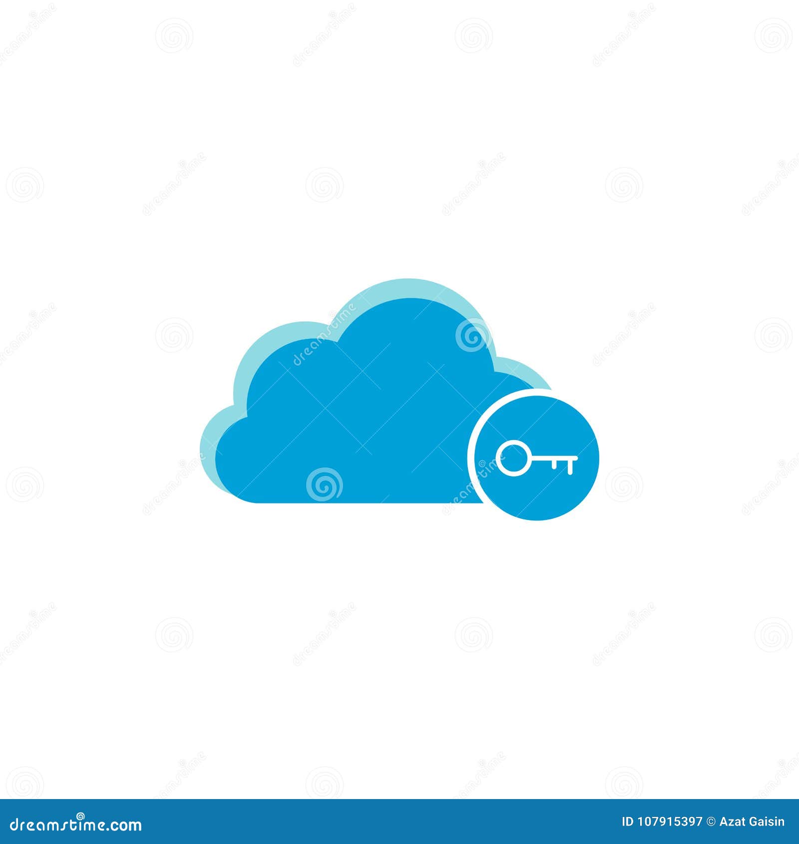Cloud Computing Icon, Key Icon Stock Vector - Illustration of button ...
